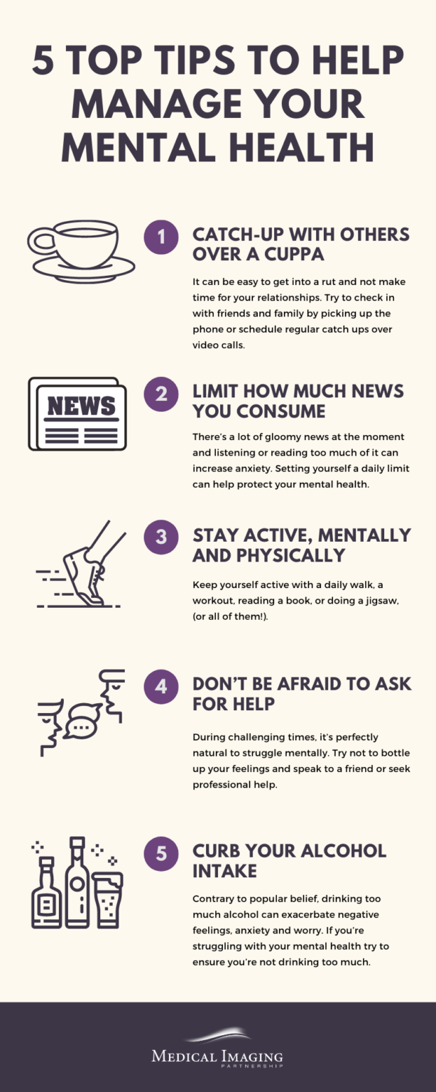 5 top tips to help manage your mental health - Medical Imaging Partnership 5 top tips to help manage your mental health - Medical Imaging Partnership
